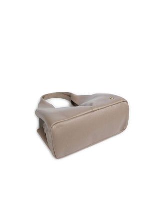 Coccinelle Womens Hobo Bag Warm Taupe Grained Leather - Handbags