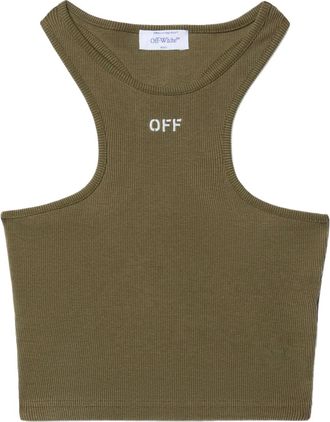 Off-white d&eacute;bardeur nervur&eacute; &agrave; logo brod&eacute; - Vert