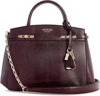 Guess sac &agrave; main sac &agrave; &eacute;paule bandouli&egrave;re Melinda Triple Compartment Satchel Burgundy bordeaux