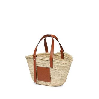 Loewe Panier en fibres de palmier et cuir