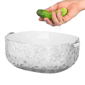 Generic Gem&uuml;sesch&uuml;ssel Zum Waschen | Doppelschicht Seife Mit Multifunktion - Sieben und Sieb | Zum Mischen Reinigung Kochen Vorbereitung Picknick Salat Beeren