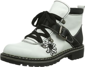 Hirschkogel Damen 0616530015 Kurzschaft Stiefel, Mehrfarbig (weiß/schwarz)