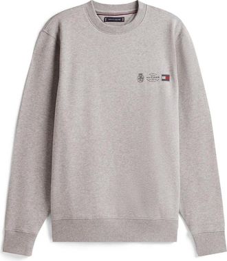 Tommy Hilfiger Homme, Sweatshirts et sweats &agrave; capuche, Gris, Taille: S SweaT-shirt ras du cou avec d&eacute;tail embl&egrave;me