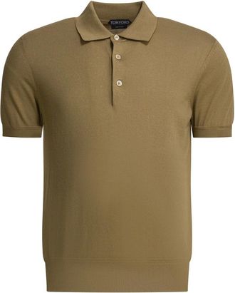 Tom Ford Homme, Tops, Beige, Taille: 2XL Polo en pur coton