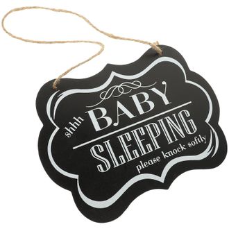 FOMIYES Schlaf Schild mit Wolken Motiv H&auml;ngendes T&uuml;rschild f&uuml;r Babyzimmer Robustes Holzschild mit Aufh&auml;ngeseil Ger&auml;uschbitte f&uuml;r Ruhigen Schlaf