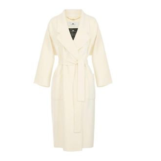 Elisabetta Franchi Mantel aus Woll-Doppelgewebe - - Coats - Damen - Beige - L