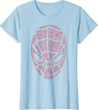 MARVEL Spider-Man All The Villains Text Fill T-Shirt