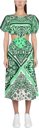 Red Valentino Femme, Robes, Multicolore, Taille: 38 FR Bandana Carre Print Cut Out Midi Dress