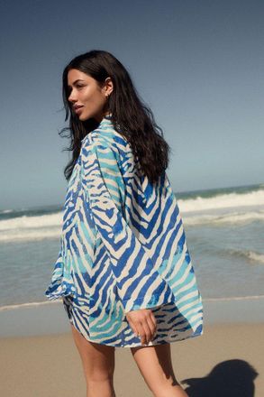 Next Strandkleid Strandkleid mit Bindedetail aus 100 % Baumwolle (1-tlg)