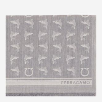 Ferragamo Mens Scarf Light Grey Wool Scarfs