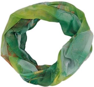 styleBREAKER &eacute;charpe tube femme Aquarelle Glow avec accents m&eacute;talliques | &eacute;charpe boucle l&eacute;g&egrave;re, douce, fluide et respirante pour le printemps et l&eacute;t&eacute;, couleur:Ver