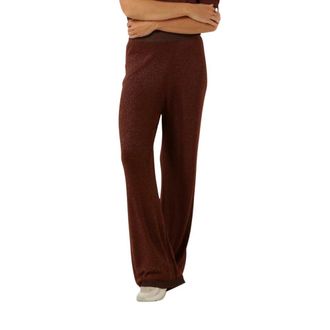 Minus Metallic Wide Leg Strickhose - - Trousers - Damen - Braun - L