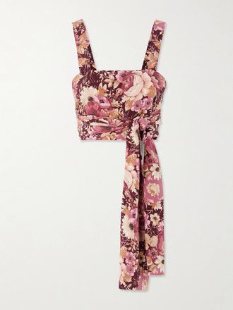 Chloé Haut Raccourci En Crêpe De Soie À Imprimé Fleuri - Rose