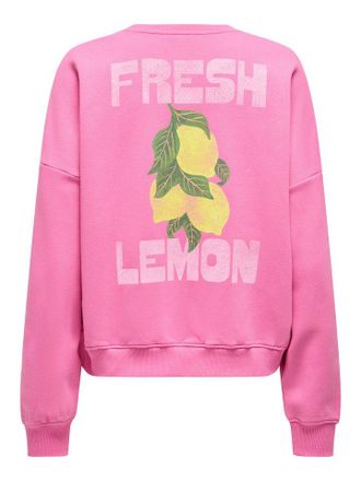 Only Sweatshirt ONLLINY L/S O-NECK PRINT CS SWT mit Print auf Vorder- und R&uuml;ckseite
