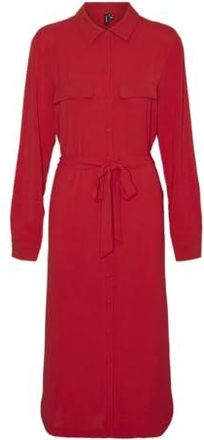 Vero Moda Vmalva Robe molletonnée L/S WVN GA, Salsa, L Femme