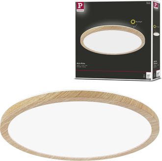 Paulmann 71033 LED Panel Atria Shine Deckenleuchte mit Backlight rund IP44 16W 1600lm 293mm Holzoptik Kunststoff 4000K Badleuchte
