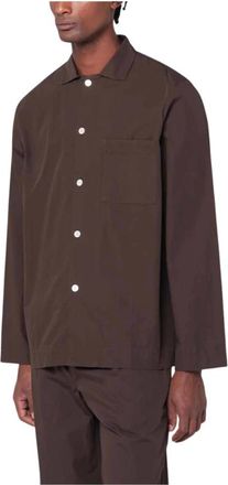 Tekla Homme, Chemises, Brun, Taille: M Chemise de pyjama en popeline