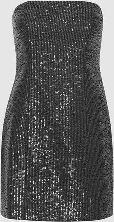 Rotate Robe Courte Sequins Noir