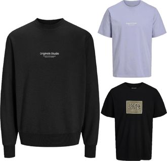 Jack & Jones Herren - Big Size Box 3 teilig - Sweat Hoodie Pullover T Shirt &Uuml;bergr&ouml;&szlig;e Plus Size 3XL 4XL 5XL 6XL 7XL 8XL zr99a (7XL, BigSize Box 6)