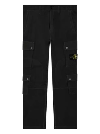 Stone Island pantalon zippé à patch logo détachable - Noir