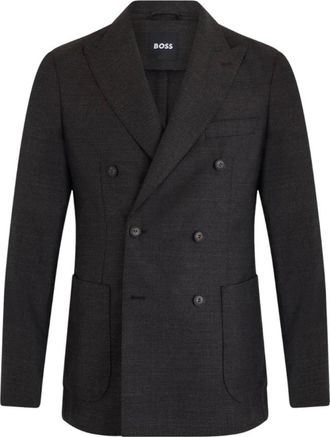 HUGO BOSS Homme, Vestes, Brun, Taille: S Giacca Doppiopetto in Pura Lana Vergine