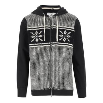 Junya Watanabe Grafik Baumwollkapuzenpullover mit Rei&szlig;verschluss - - Sweatshirts & Hoodies - Herren - Schwarzk - L