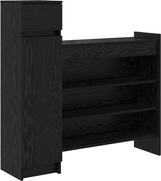 vidaXL Vidaxl - Schuhschrank Schwarze Eiche 100,5 x 28 x 100 cm Holzwerkstoff