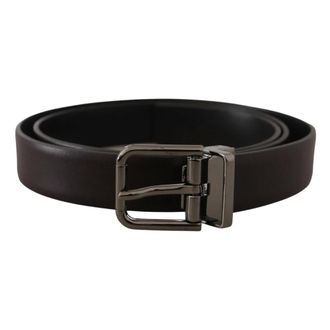 Dolce & Gabbana unisex, Accessoires, Brun, Taille: 90 CM Élégante ceinture en cuir marron foncé
