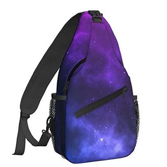 Generic N&eacute;buleuse Et &Eacute;toiles Brillantes Sac &Agrave; Bandouli&egrave;re Multifonctionnel Sling Bag Antivol Sac Banane Pour Homme Femme Quotidien