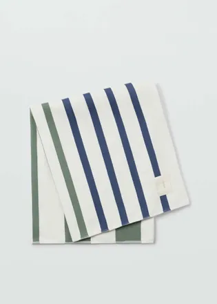Mango Serviette plage 100 % coton rayures vert - Homme - Taille unique - MANGO MAN