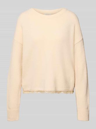 Milano Strickpullover mit Spitze und Rundhalsausschnitt