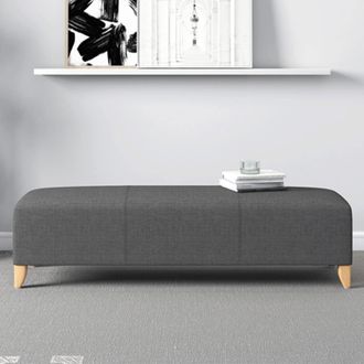 Generic Eingangsbank Aus Baumwollleinen Mit Gepolsterter Sitzfläche, Moderne Bank Am Fußende des Bettes Und Akzent-Fußhocker(Dark Gray,39x18x16inch)