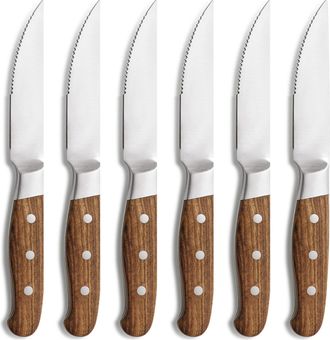 Comas Steakmesser Aconcagua 6er Set, Fleischmesser, Edelstahl, Rosewood Holz, 25.8 cm, 7446
