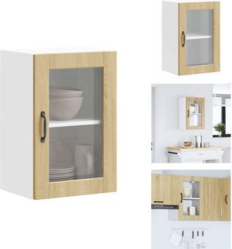 vidaXL Vidaxl - Armoire murale de cuisine et porte en verre Porto chêne sonoma - Armoire Murale De Cuisine - Armoires Murales De Cuisine - Meuble Mural De