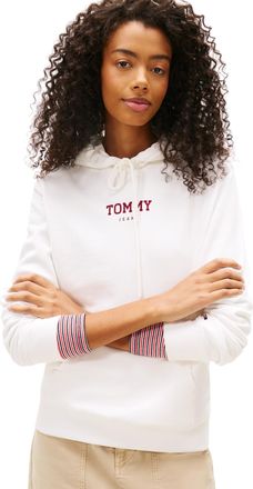 Tommy Jeans Womens TJW REG ESS Logo 2 Hoodie EXT DW0DW21921 Pullover Hoodie, White (Ecru), M, Wei&szlig; (Ecru), M
