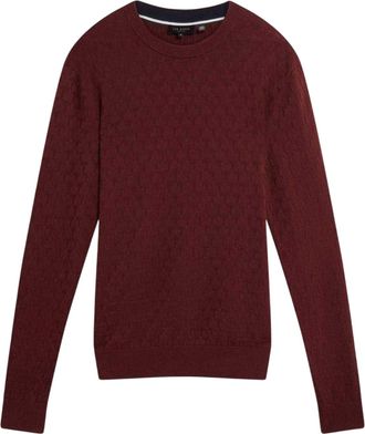 Ted Baker Pullover f&uuml;r Herren, Rundhalsausschnitt, Jerseyware (Weinrot)