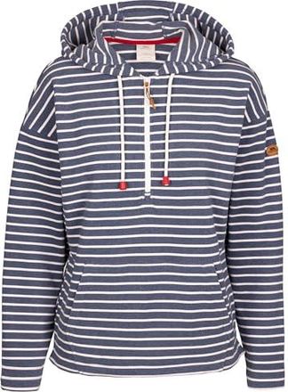 Trespass Sweat à capuche à manches longues pour femme avec demi-fermeture éclair douce, bleu marine, XL