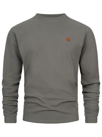 Indicode Herren INGuadalupe o-Neck Herren Sweatshirt INGuadalupe mit Rundhalsausschnitt aus Baumwolle Castor Gray, L