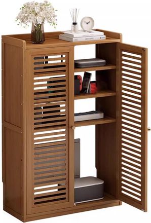 Generic Schr&auml;nke verstecken Router, verdicktes Bambusmaterial, Kabeldesign, mehrere Aufbewahrungsm&ouml;glichkeiten, Holzschrank for Wanddekoration(Brown,59 * 25 *