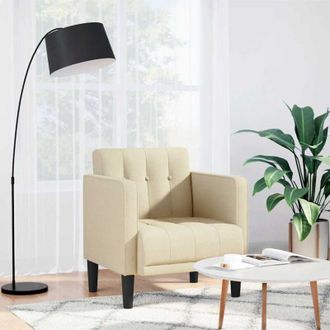 vidaXL Sessel mit Armlehnen Creme 53 cm Stoff vidaXL318722