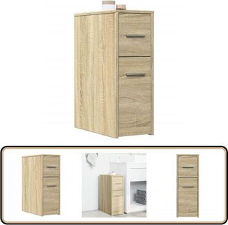 vidaXL Vidaxl - Armoire de salle de bain étroite avec roulettes chêne sonoma