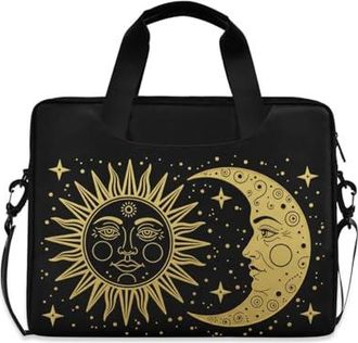 Alaza Sac pour ordinateur portable de 40,6 &agrave; 39,6 cm, motif croissant de lune, &eacute;toiles, soleil, sac pour ordinateur portable, sac &agrave; bandouli&egrave;re pour femme, 