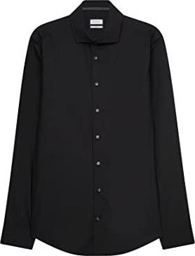 Seidensticker Coupe ajustée à Manches Longues en Popeline Chemise, Noir, 42 Homme