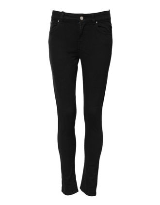 Dolce & Gabbana Womens Black Cotton Skinny Mid Waist Denim Jeans Elastane Clothing