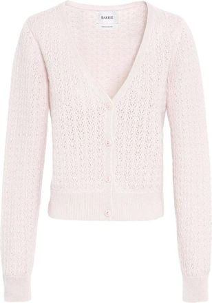 Barrie Femme, Pulls, Rose, Taille: 38 FR Gilet en Cachemire &agrave; Maille Pointelle