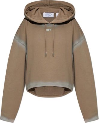 Off-white Femme, Sweatshirts et sweats &agrave; capuche, Brun, Taille: 34 FR The Sweat &agrave; capuche