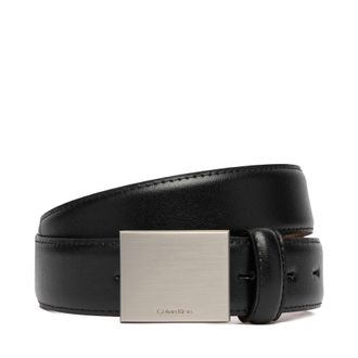 Calvin Klein Herreng&uuml;rtel Calvin Klein Logo Plaque Smooth 32Mm LV04D7030G Schwarz