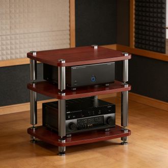 Generic HiFi Regal Niedriges AV-Medienregal, 4-stufiges Stereo-St&auml;nder- und Racksystem mit sto&szlig;d&auml;mpfenden F&uuml;&szlig;en, Audio-Rack for DVD-Player/Spielkonsole/TV-Box