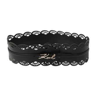 Karl Lagerfeld Cutout Lederg&uuml;rtel - - Accessories - Damen - Schwarzk - 85 CM
