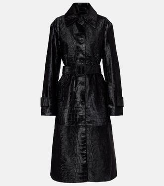 Joseph Manteau Auger en cuir fa&ccedil;on poulain